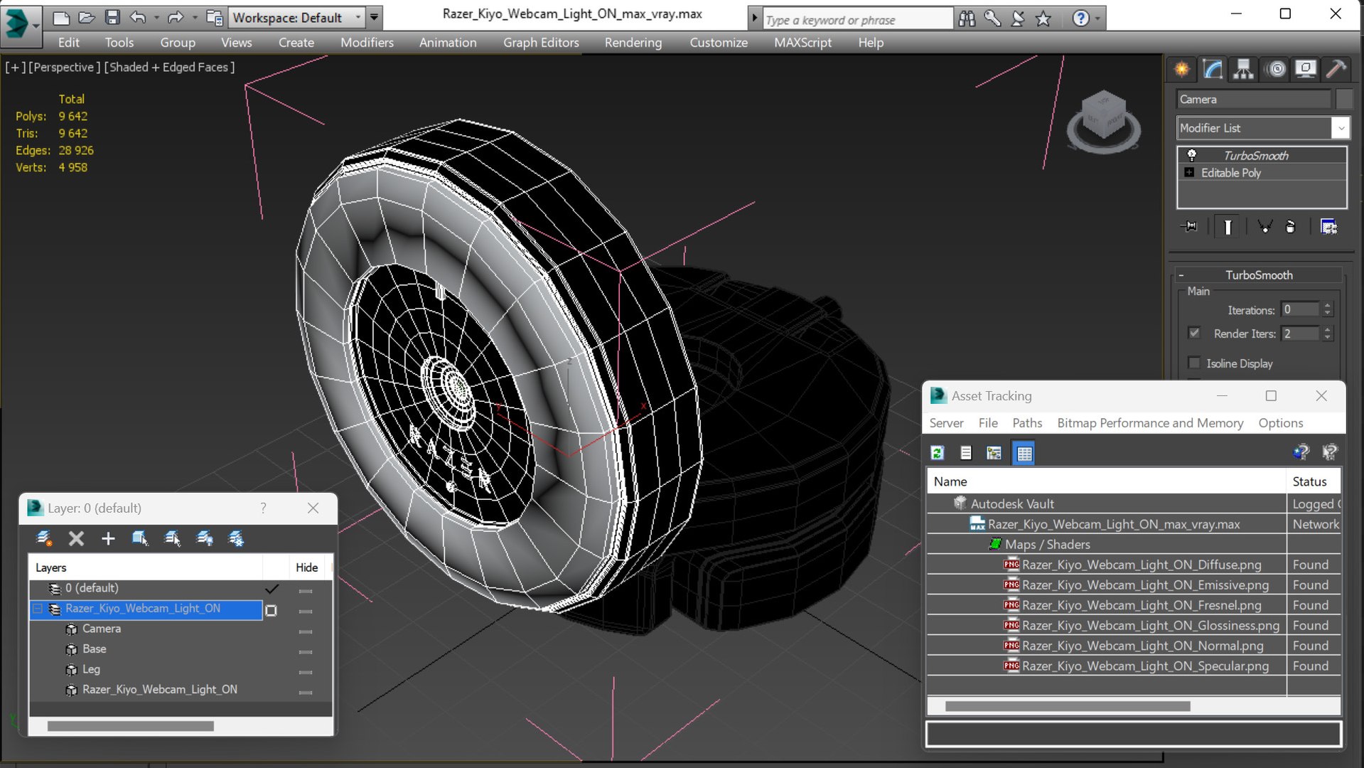 3D Razer Kiyo Webcam Light ON Model - TurboSquid 2132230