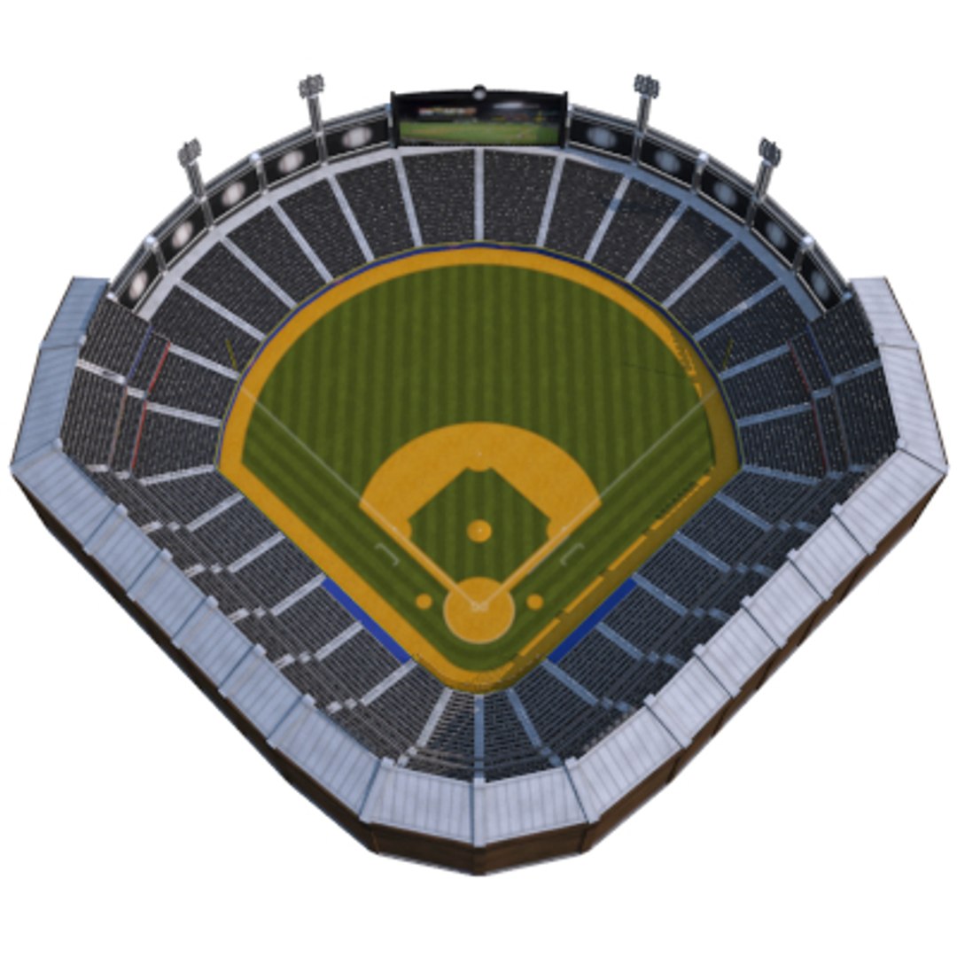 3ds max complete baseball stadium bases
