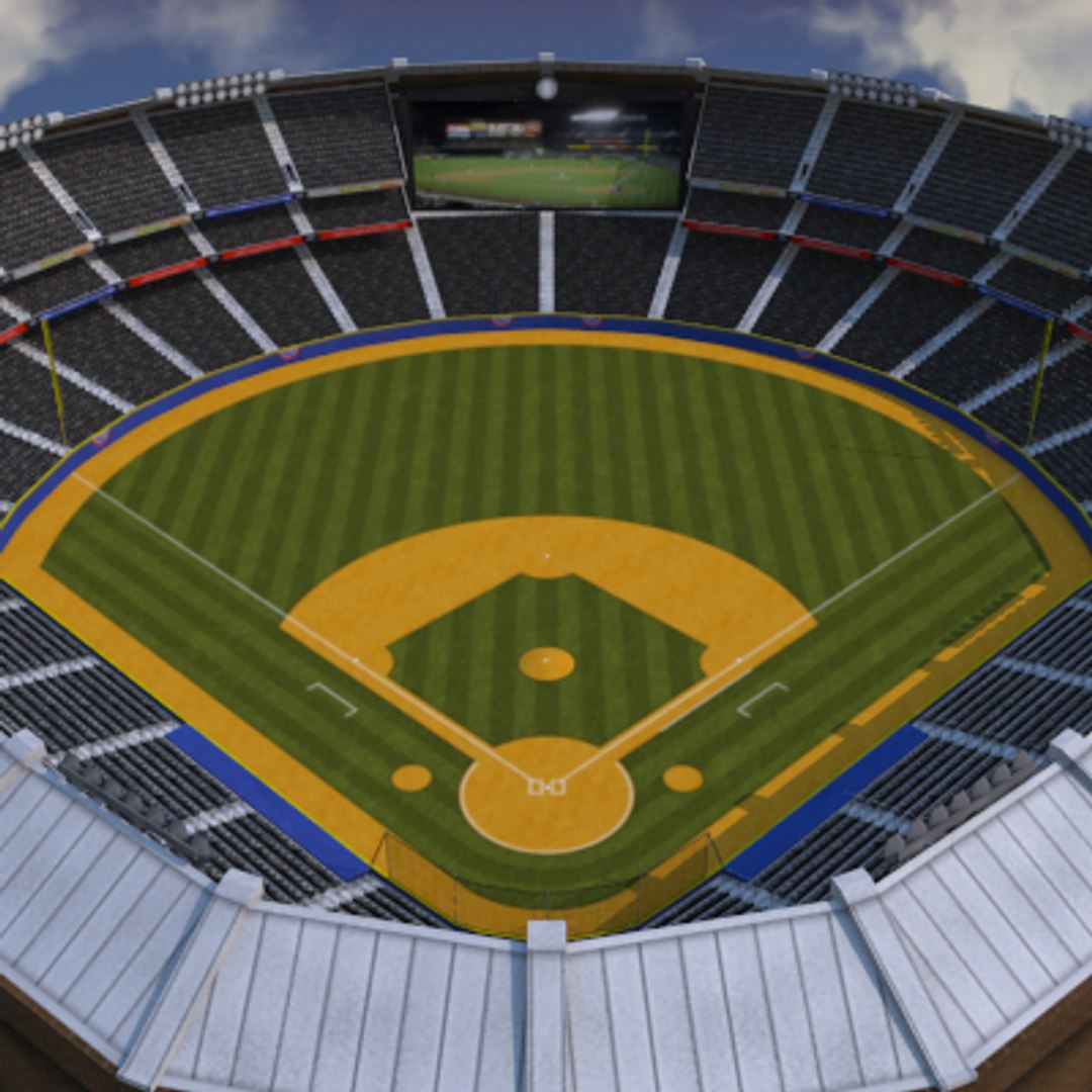 3ds max complete baseball stadium bases
