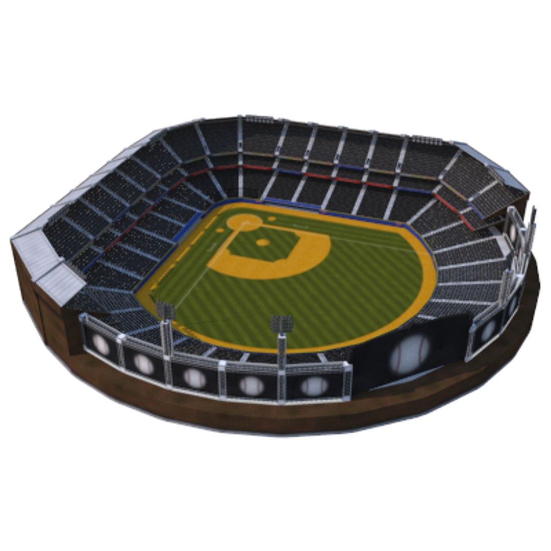 3ds max complete baseball stadium bases