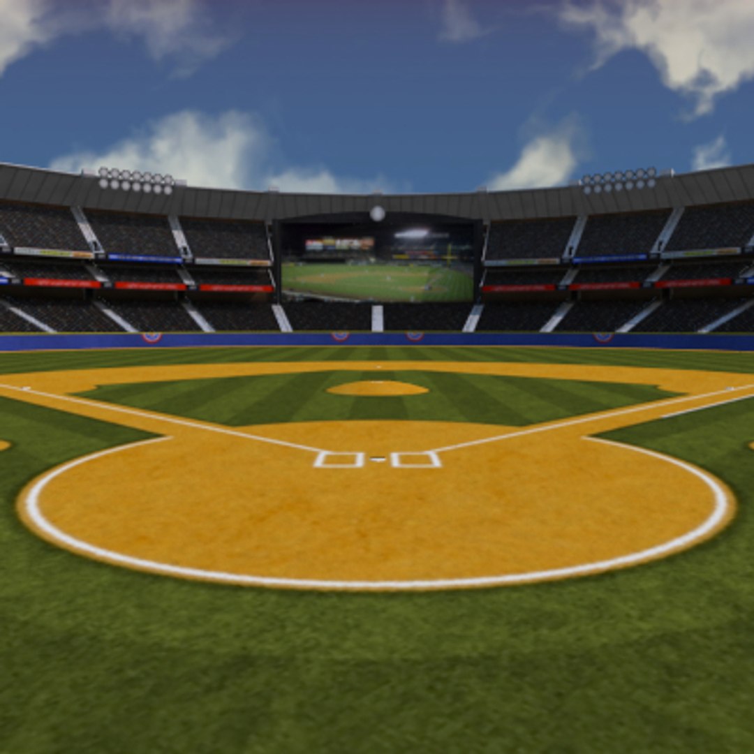 3ds max complete baseball stadium bases