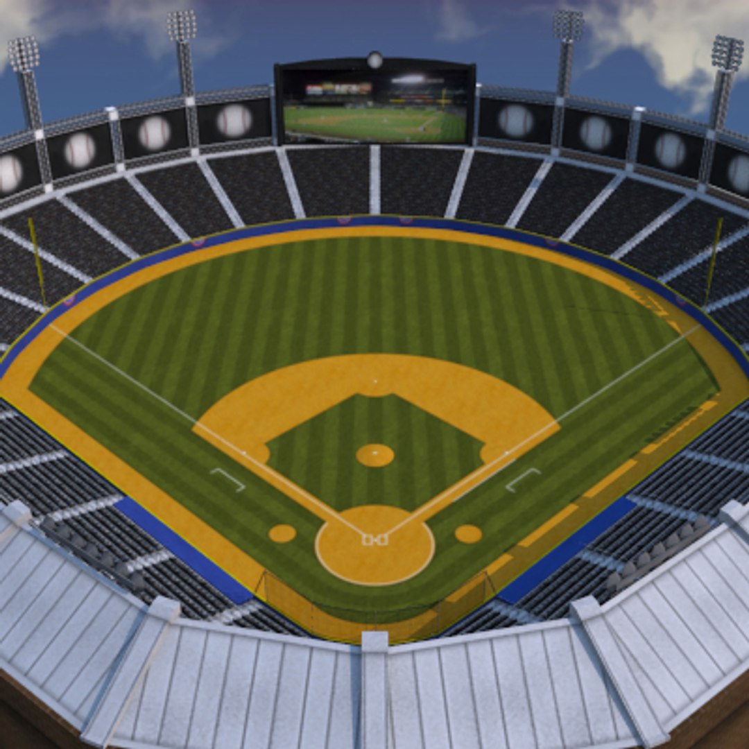3ds max complete baseball stadium bases