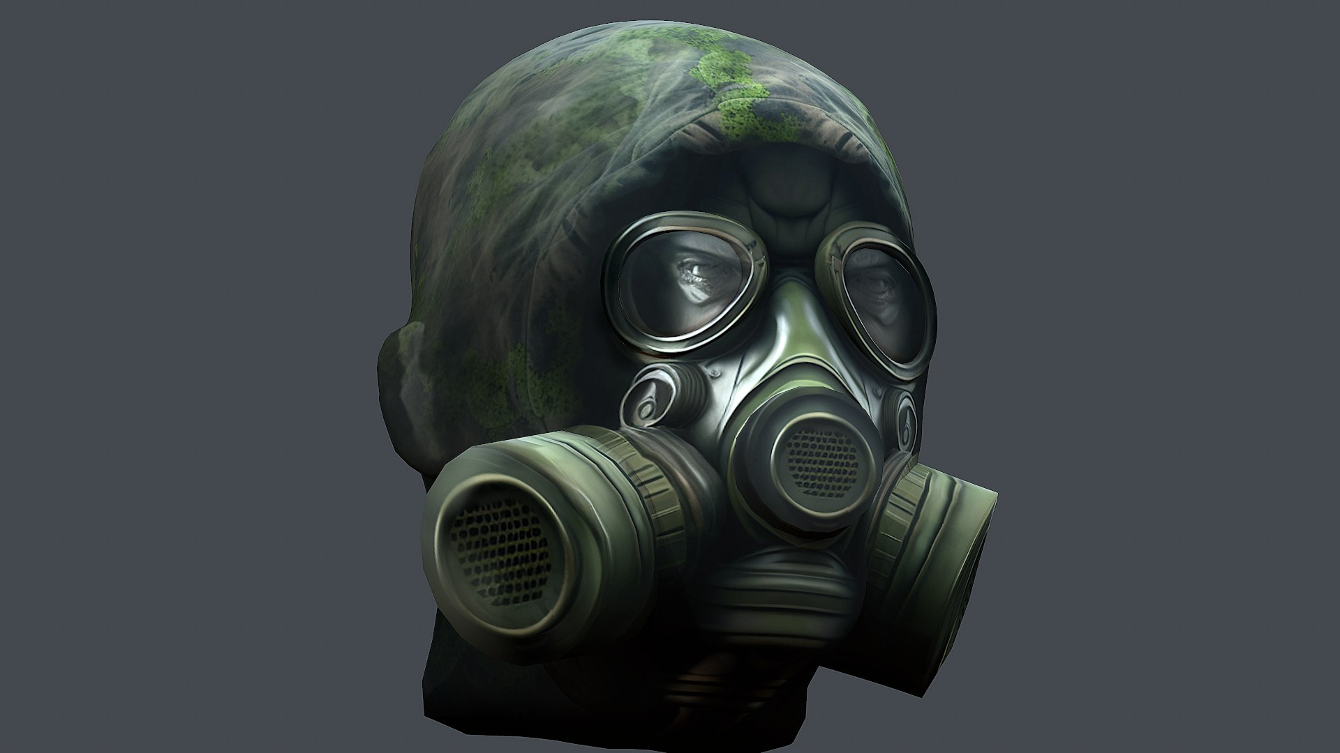 3D Gas mask helmet military combat soldier armor scifi fantasy ...