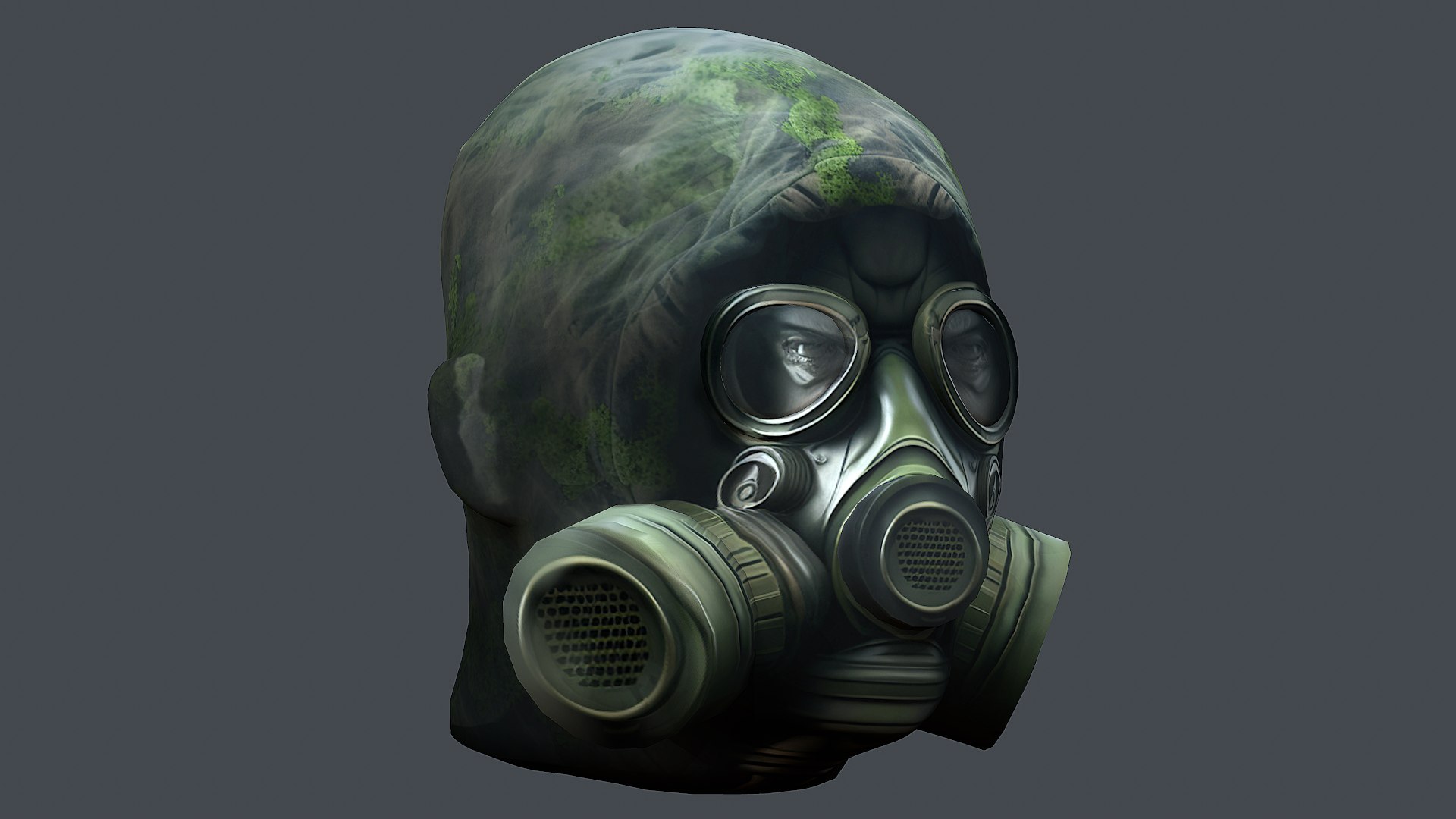 3D Gas mask helmet military combat soldier armor scifi fantasy ...