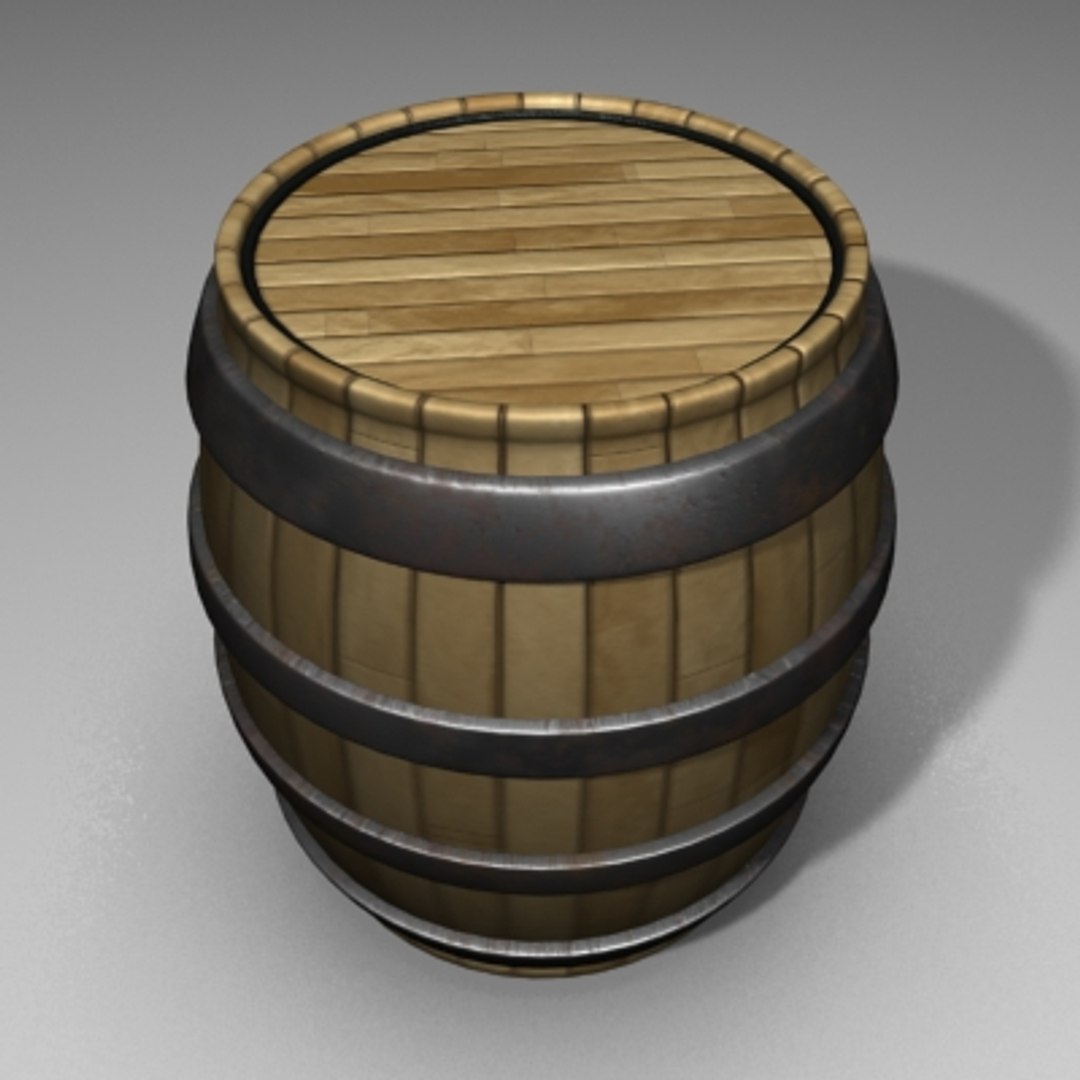3d Wooden Barrel Model