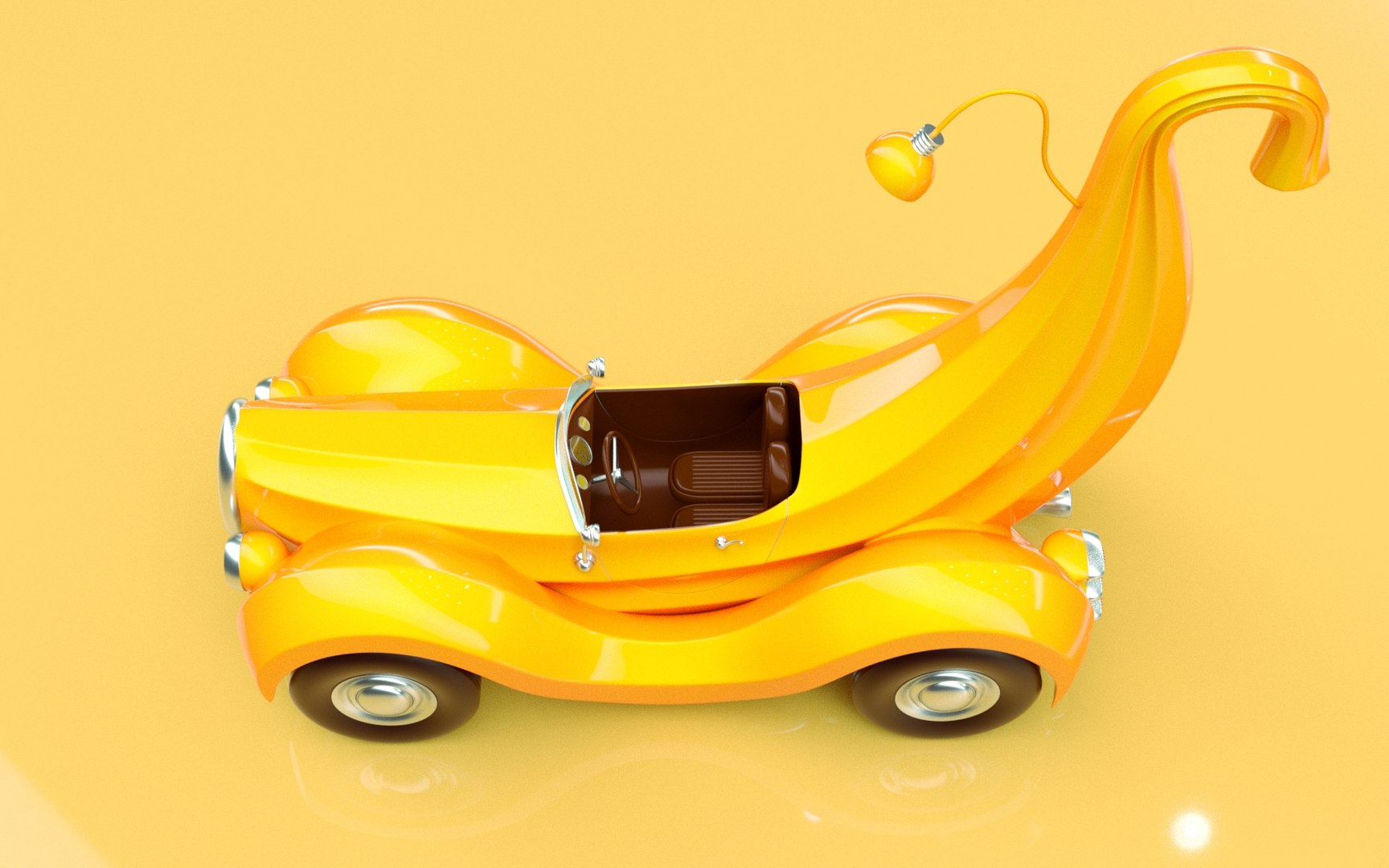 Banana Cartoon Car 01 3D Model - TurboSquid 2374840