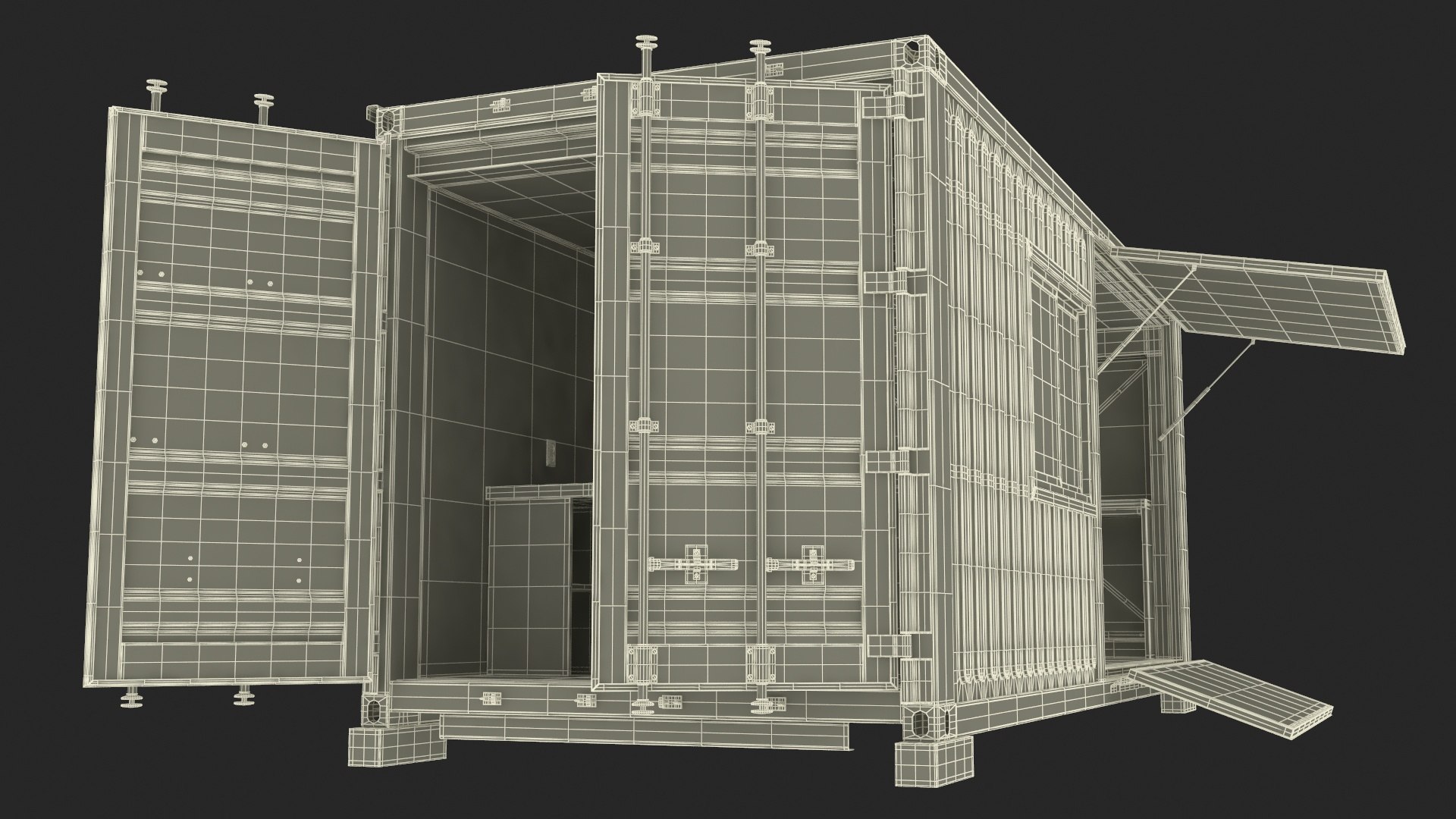 3D Sea Container Coffee Shop Wooden model - TurboSquid 2156933