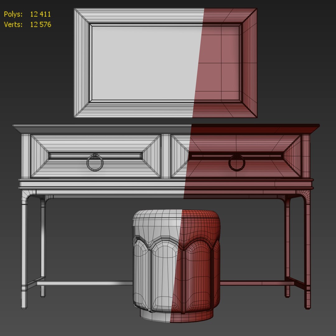 3D Console Dressing Table Evmoda Model - TurboSquid 1664917