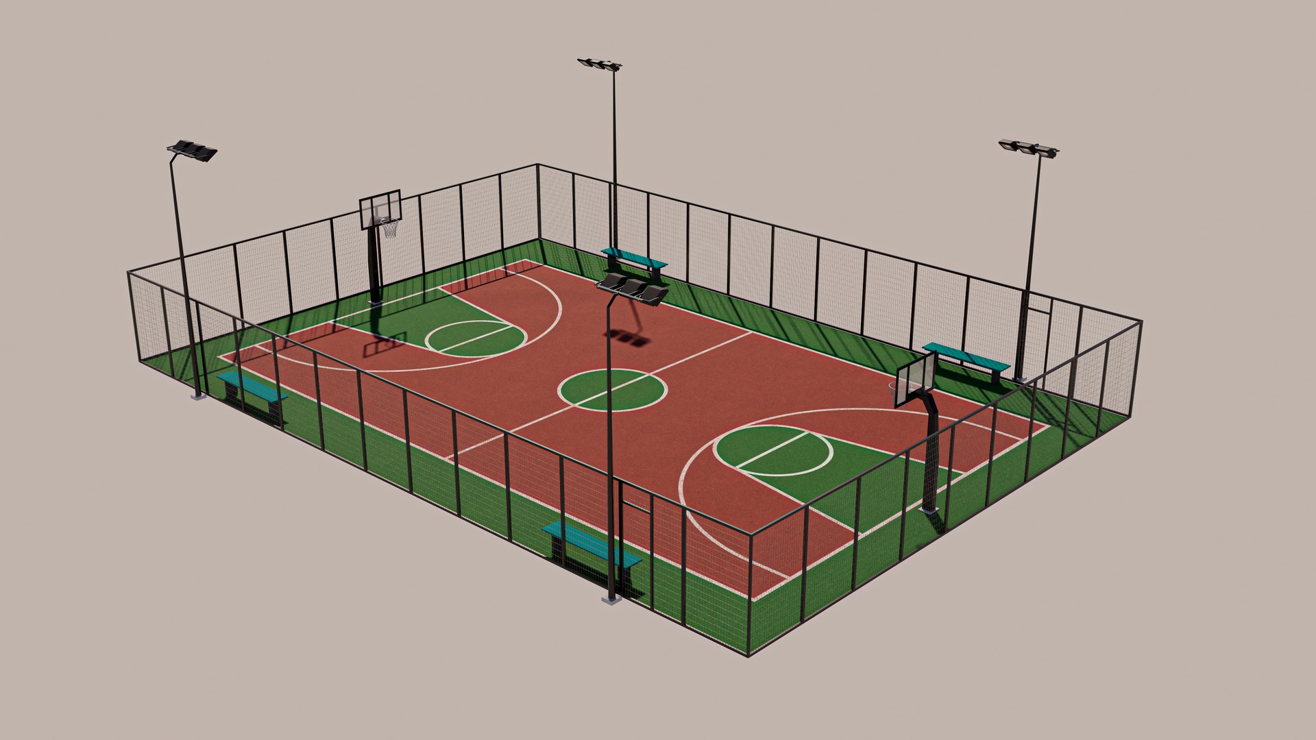 Basketball Court 1 Model - TurboSquid 2339889