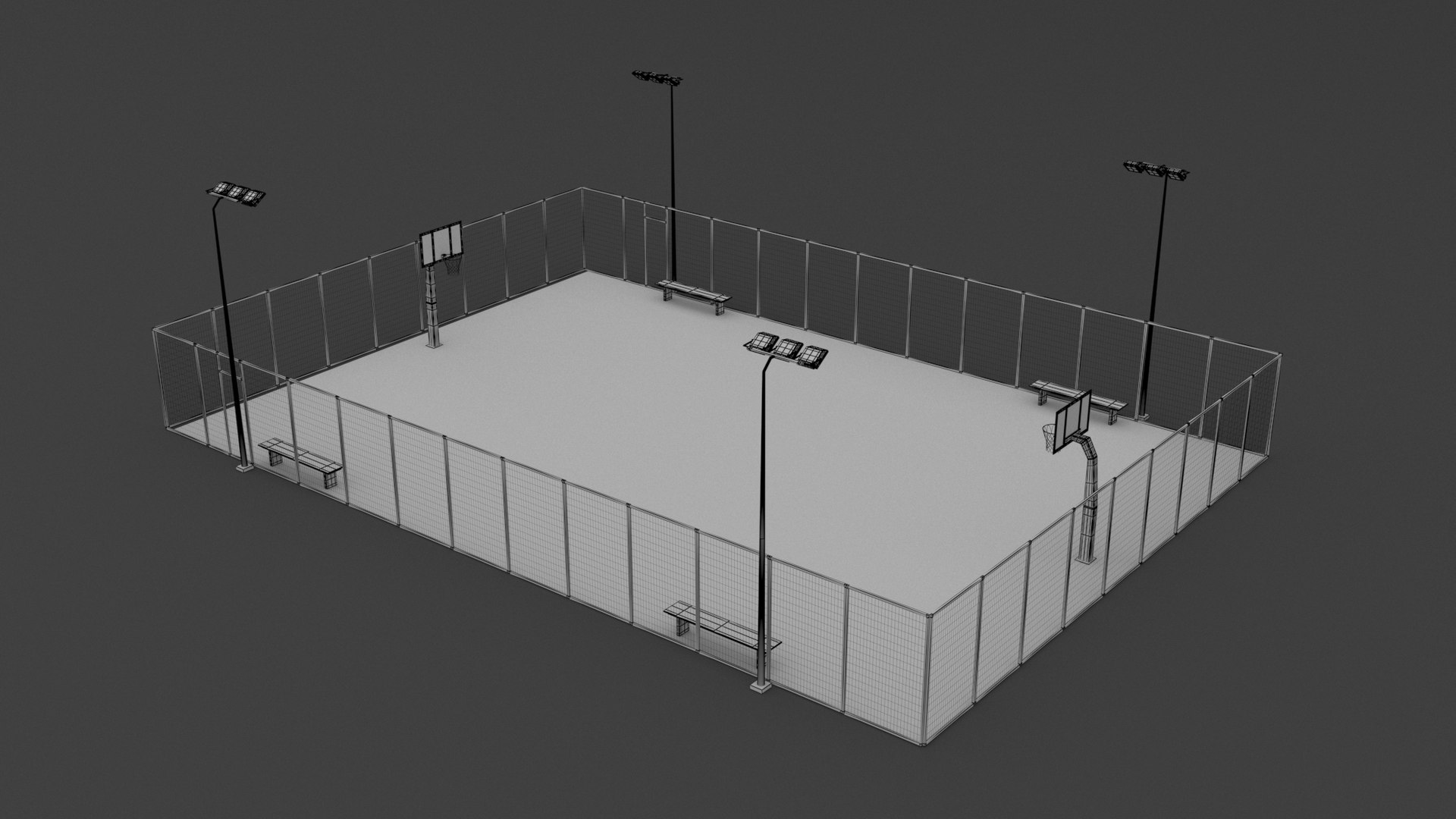 Basketball Court 1 Model - TurboSquid 2339889
