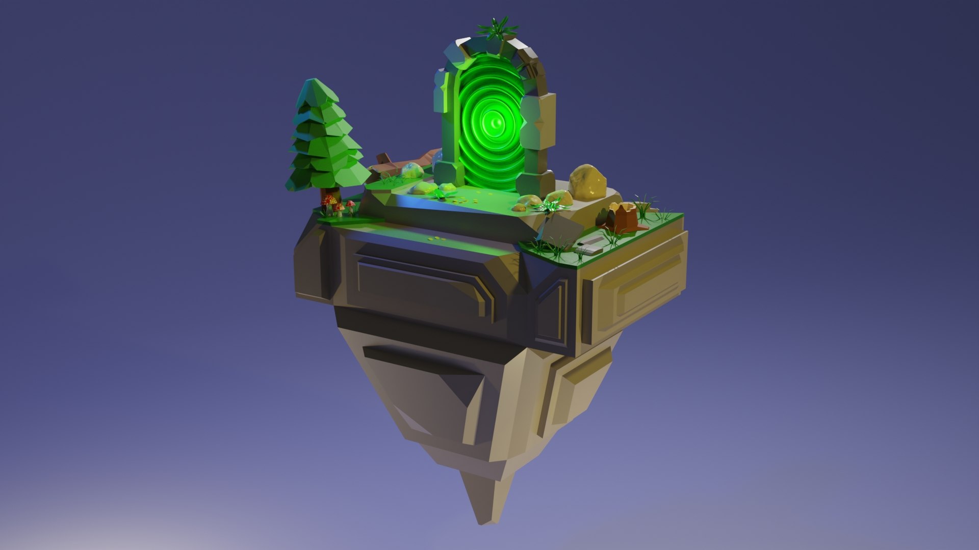 3D Flying Island With A Portal - TurboSquid 1766543