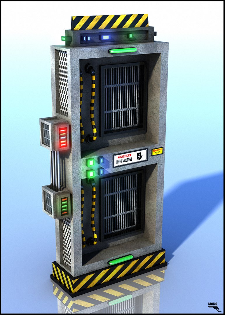 3d Sci-fi Wall Machine