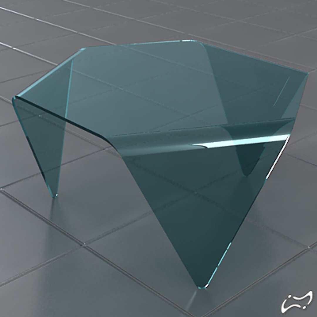 Hexagonal Table Glass Obj