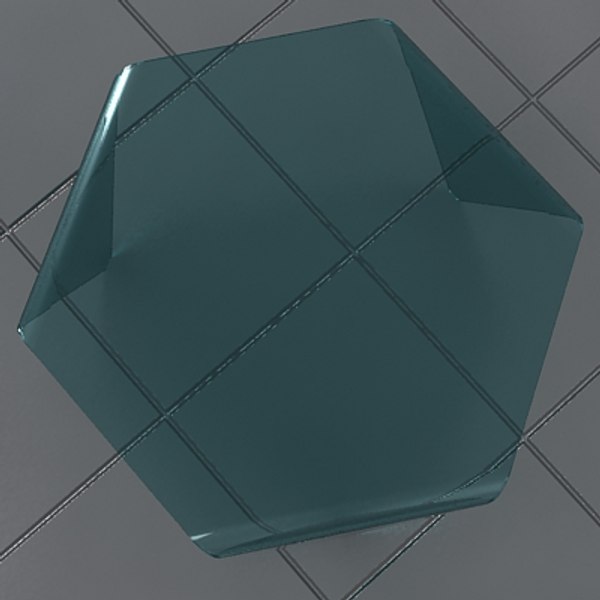 hexagonal table glass obj