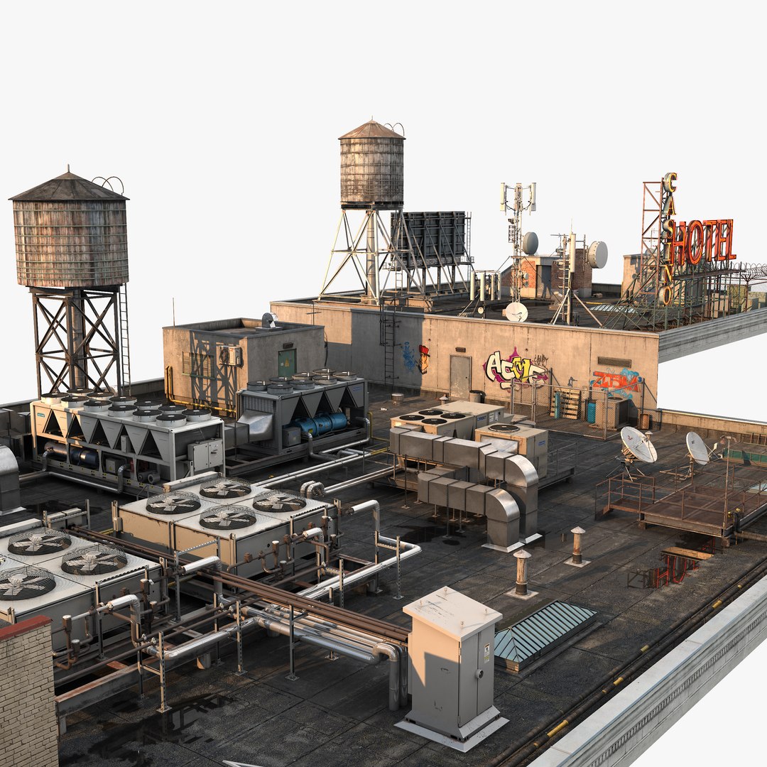 3D Model Scene Rooftop - TurboSquid 1537457