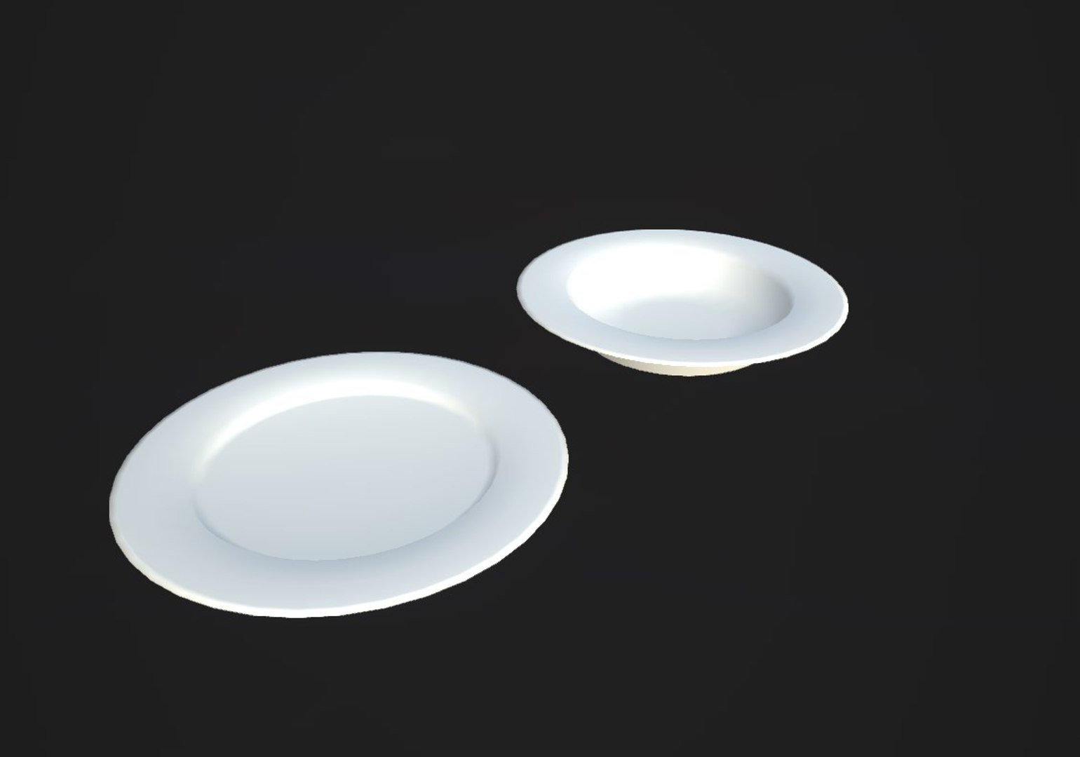3d Model 2 Types Dishes
