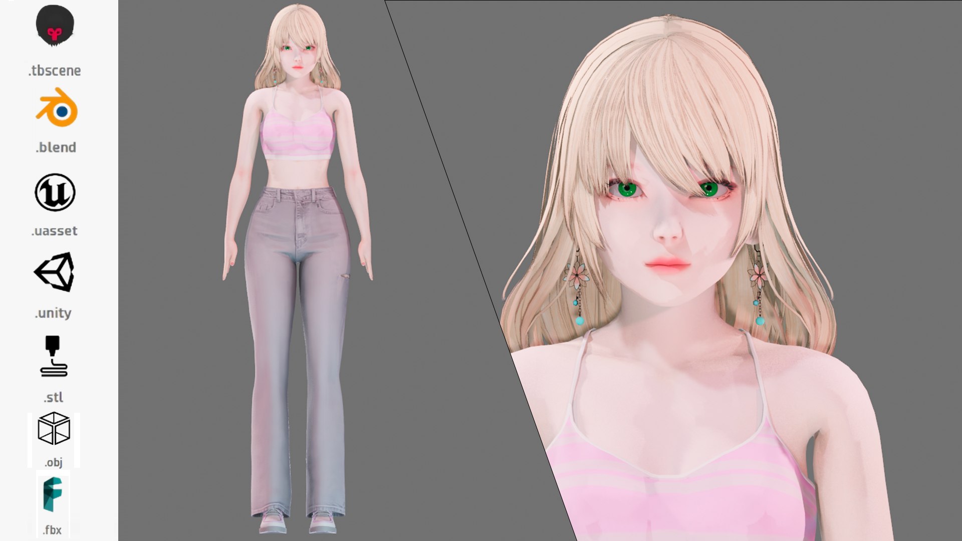 Casual Clothing 0011 - UE5 - Unity - Blender - Animated - Realistic Female Character Model ...
