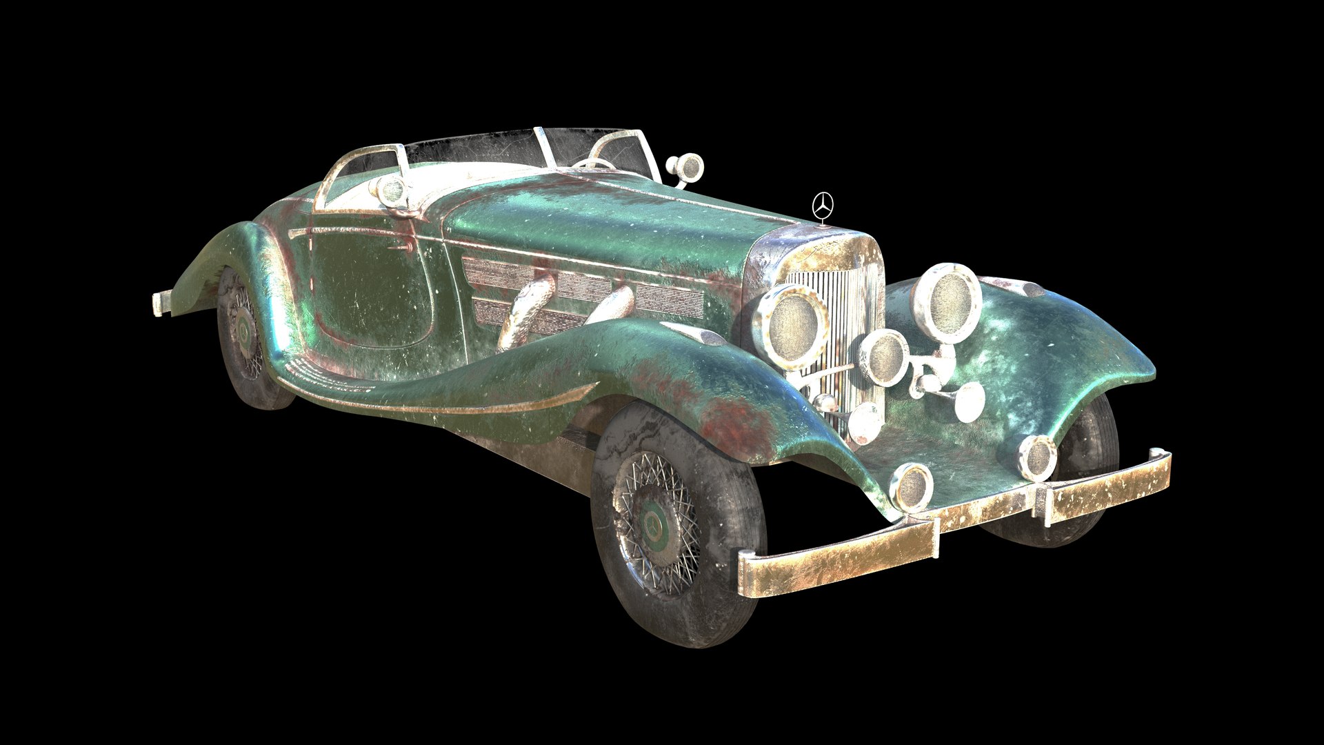 3D Rusty Mercedes-Benz 540K - TurboSquid 2085855