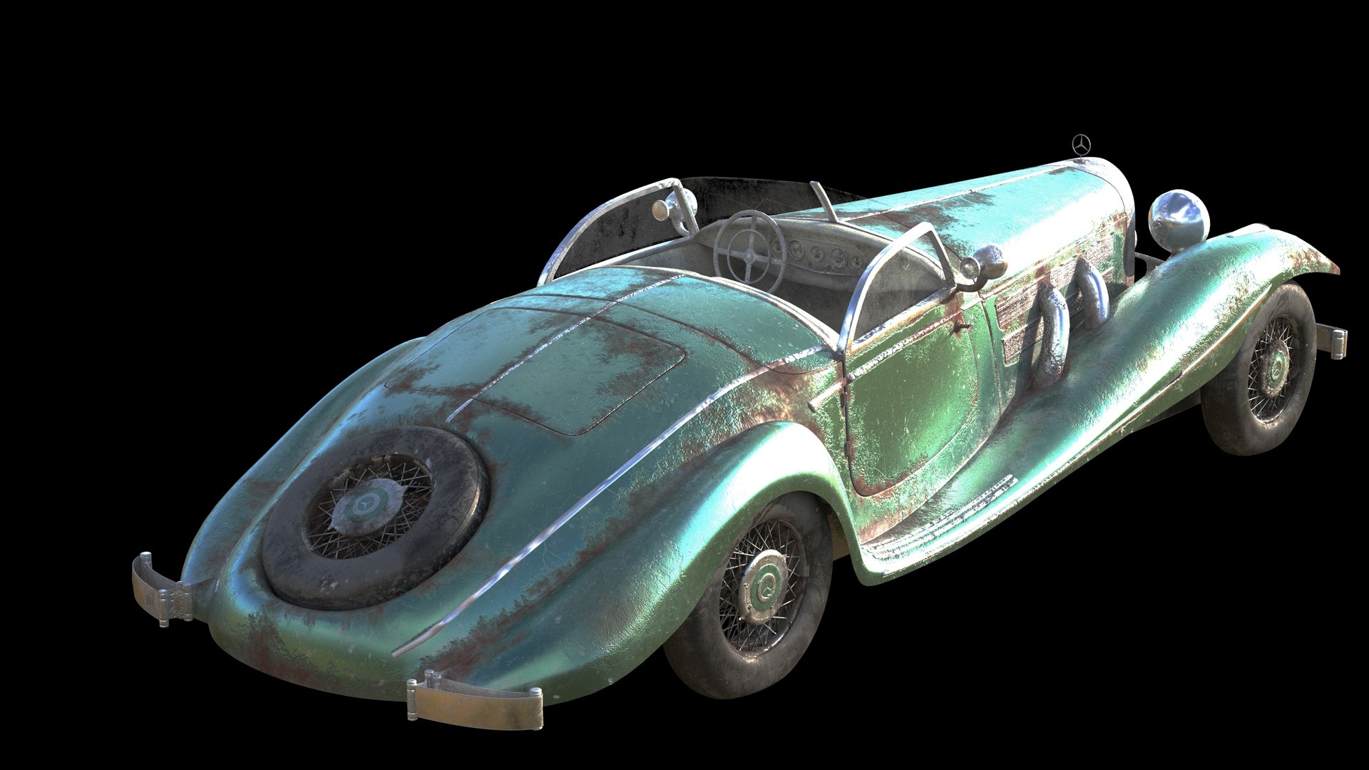 3D Rusty Mercedes-Benz 540K - TurboSquid 2085855