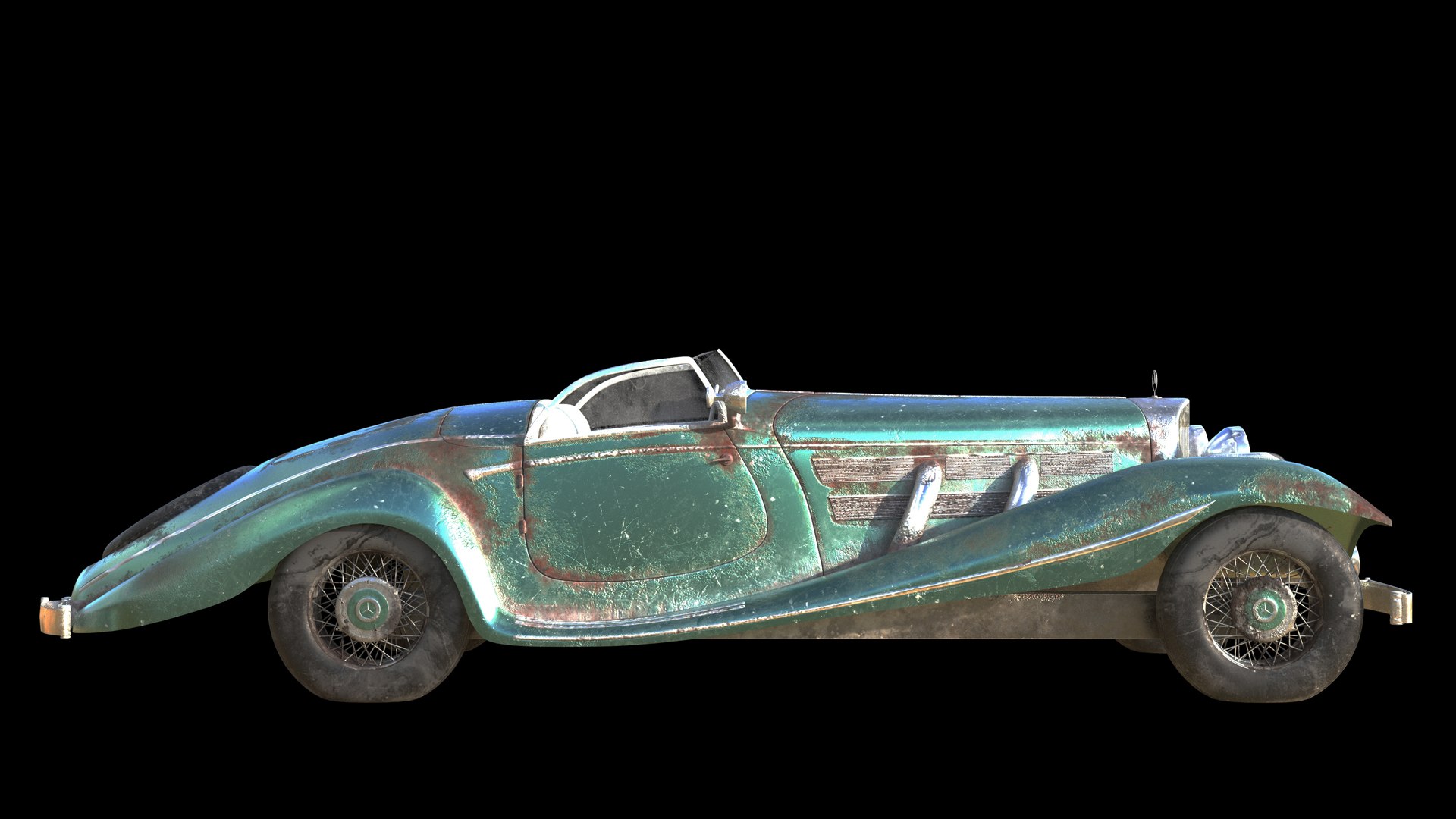 3D Rusty Mercedes-Benz 540K - TurboSquid 2085855