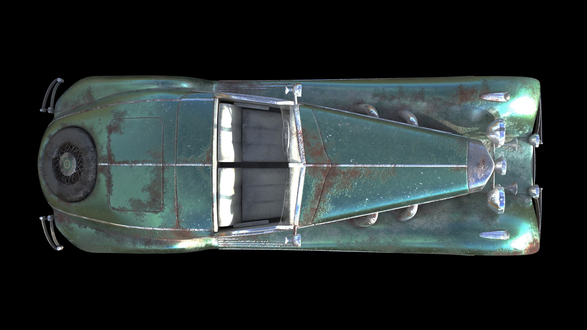 3D Rusty Mercedes-Benz 540K - TurboSquid 2085855