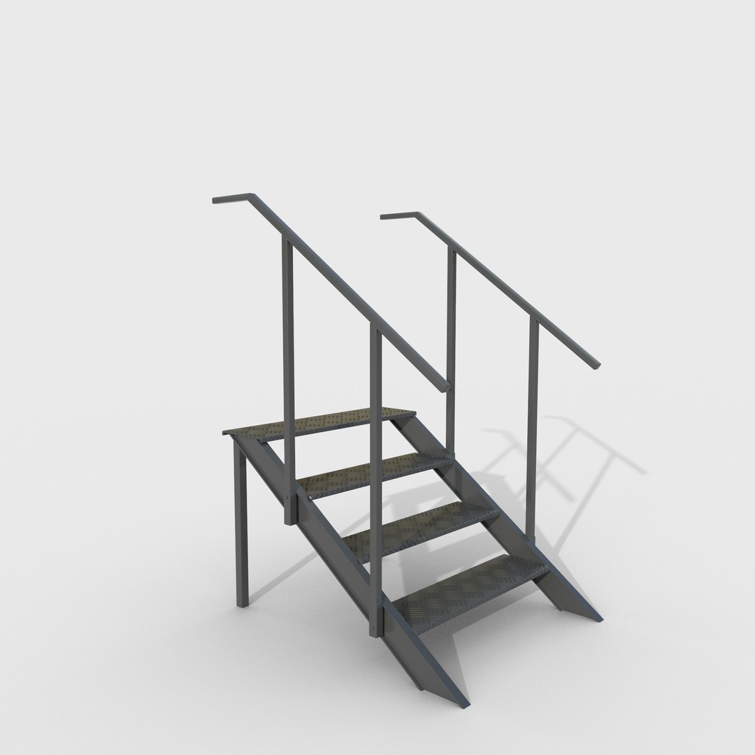 Metal Step Up Stairs Model - TurboSquid 2398279