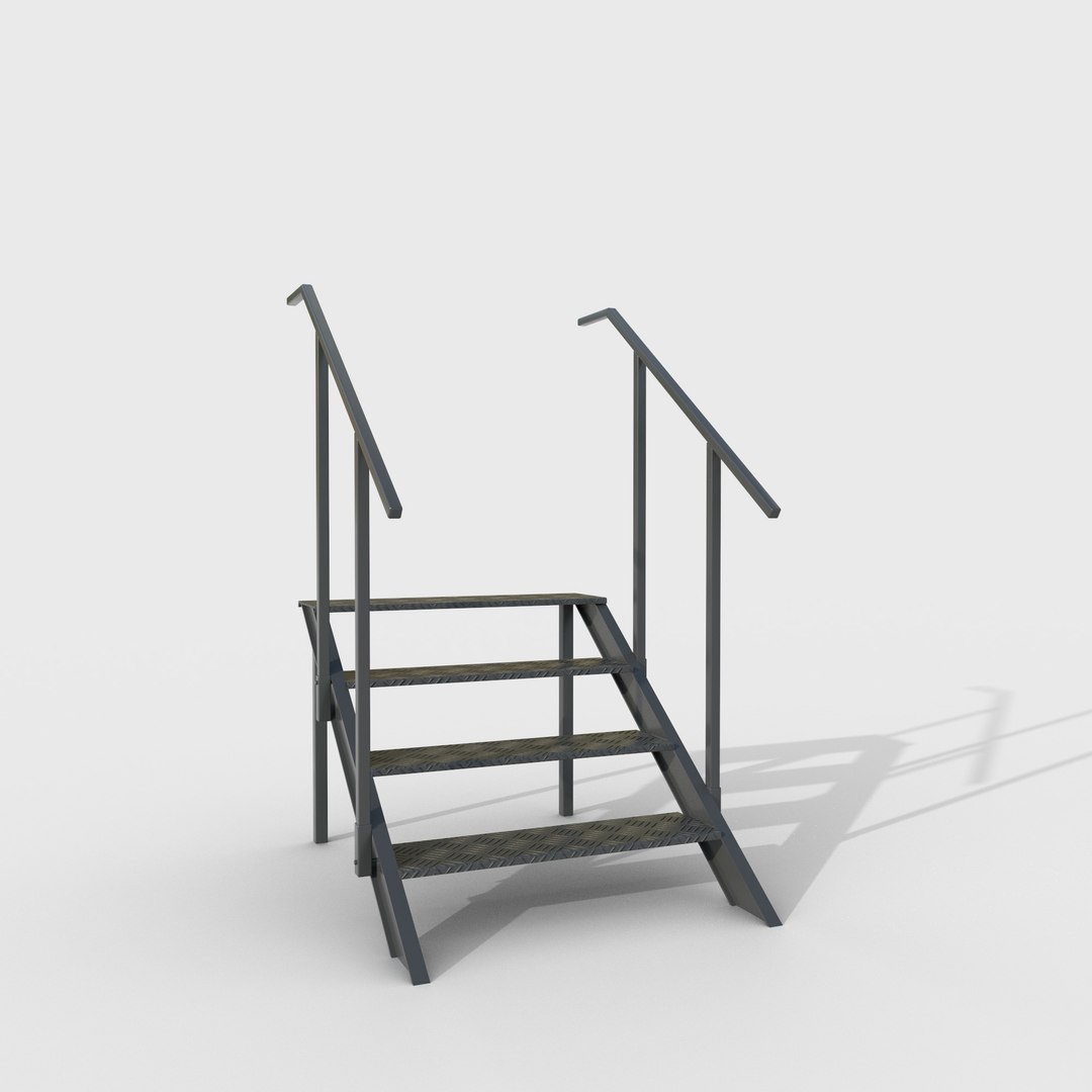 Metal Step Up Stairs Model - TurboSquid 2398279