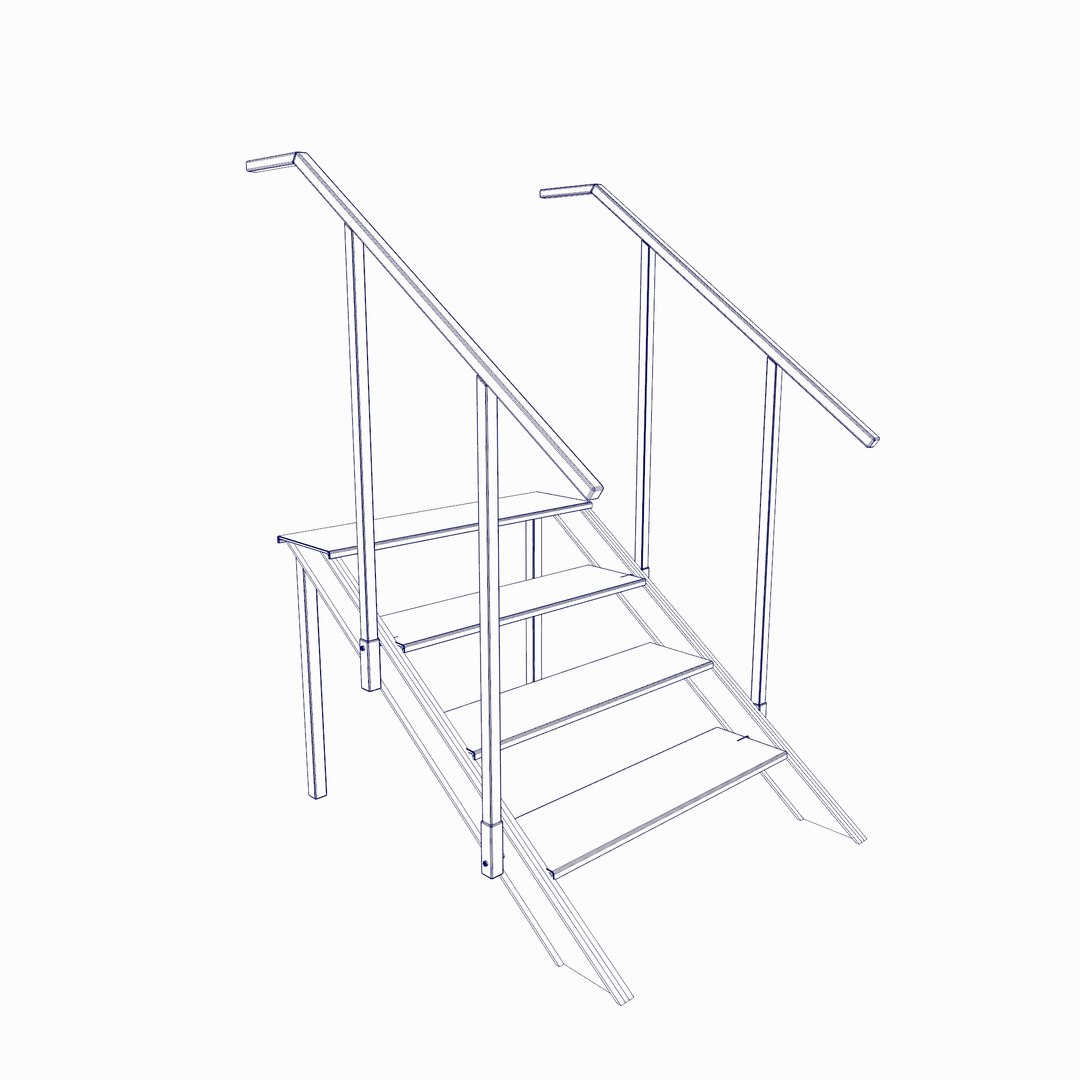 Metal Step Up Stairs Model - TurboSquid 2398279