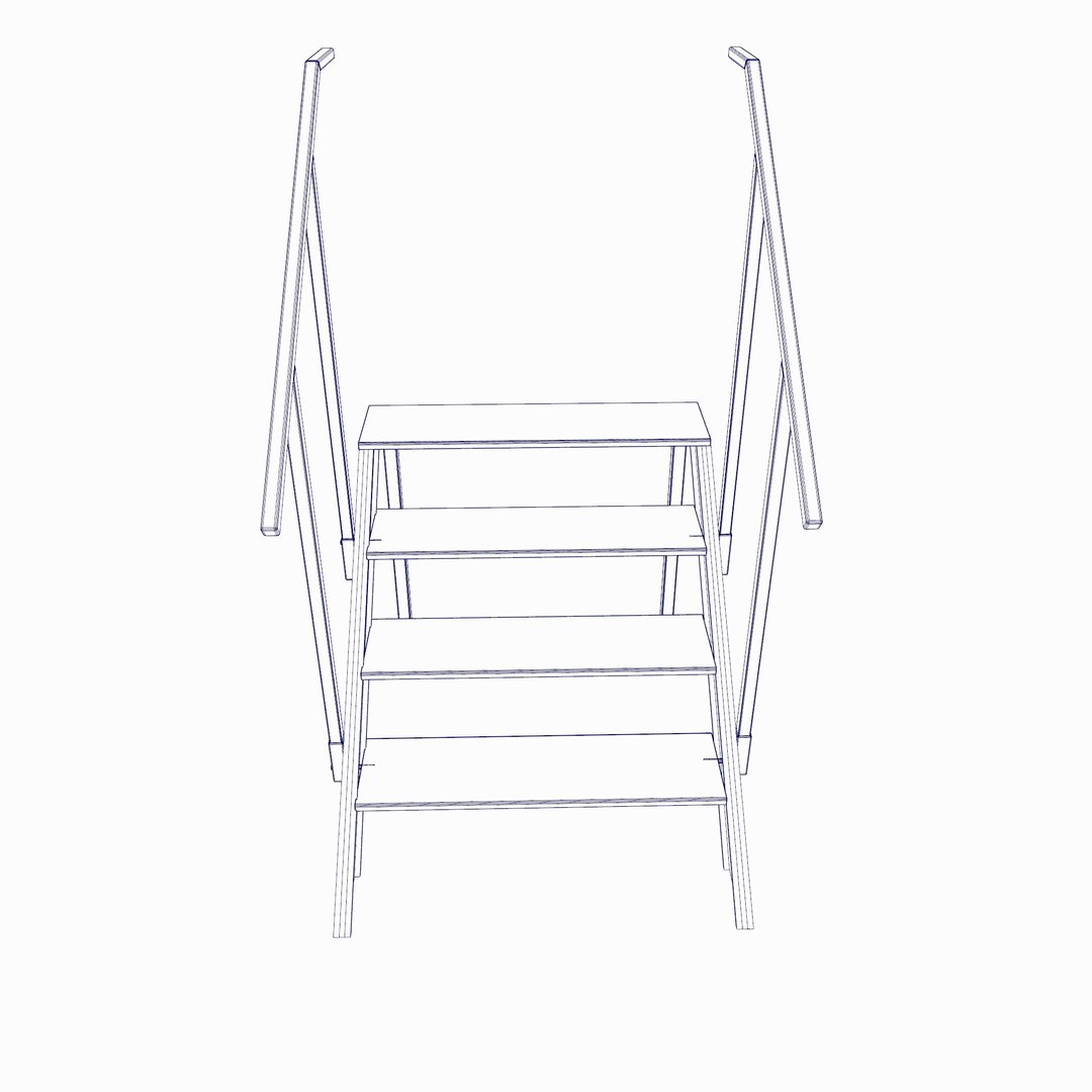 Metal Step Up Stairs Model - TurboSquid 2398279