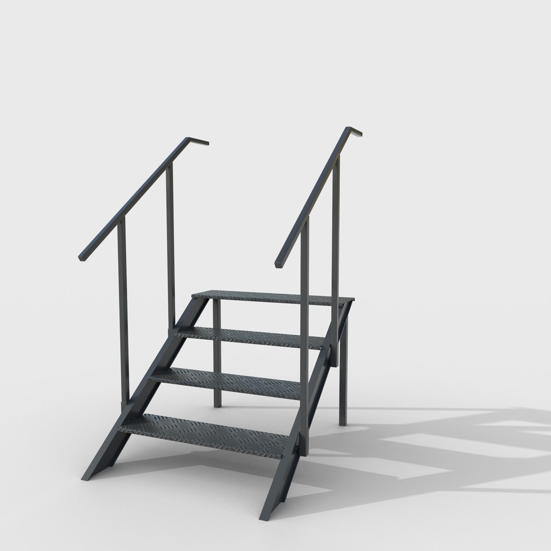 Metal Step Up Stairs Model - TurboSquid 2398279
