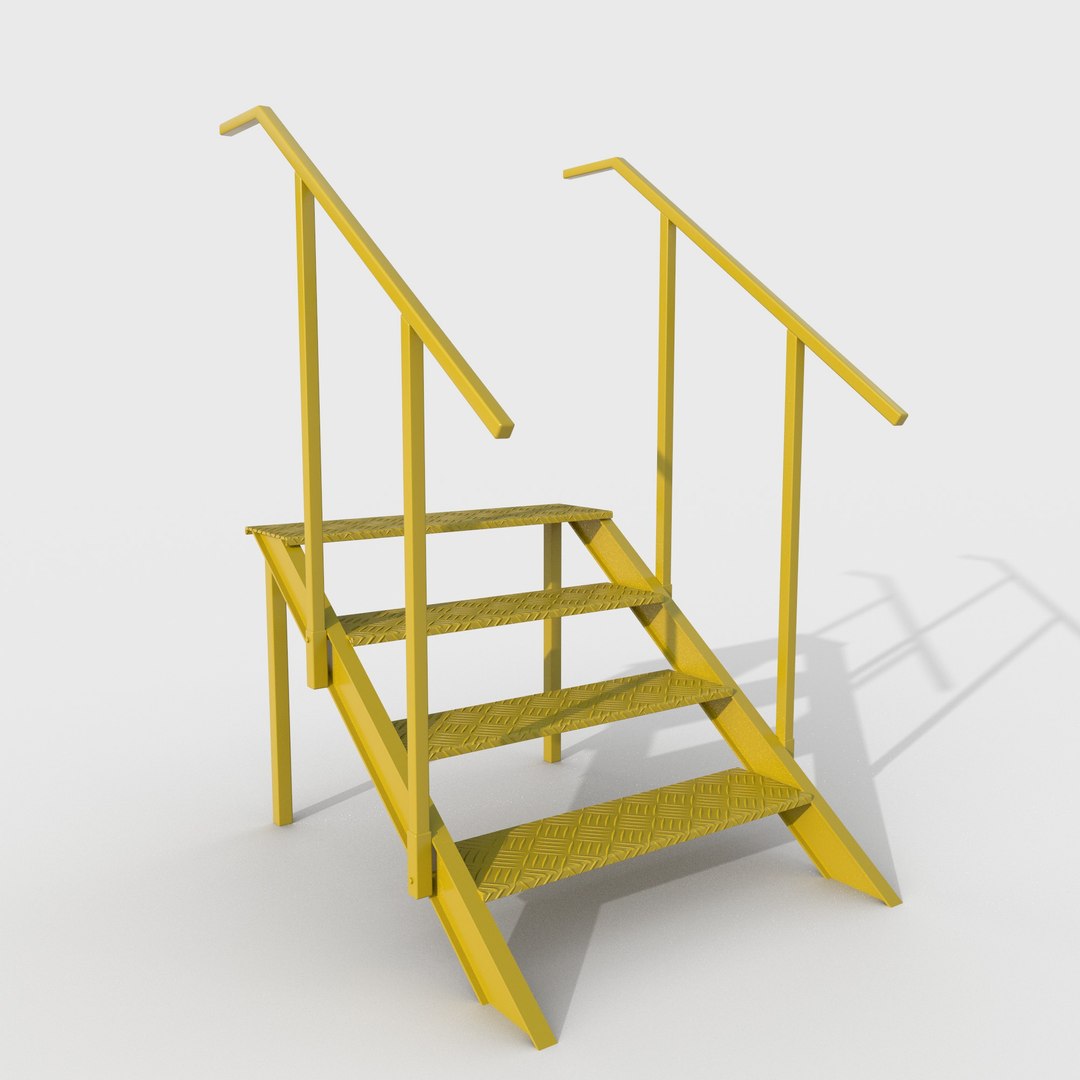 Metal Step Up Stairs Model - TurboSquid 2398279