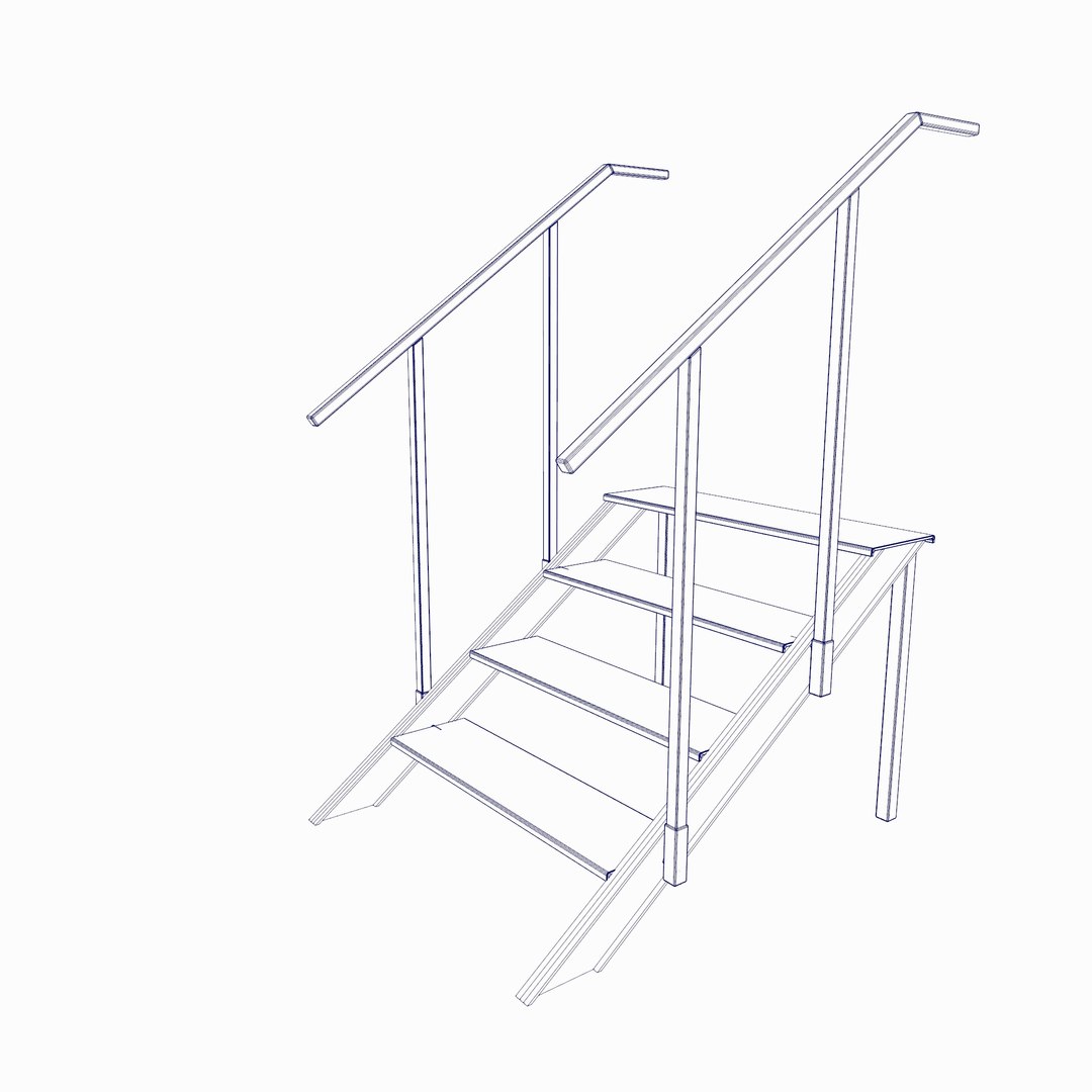 Metal Step Up Stairs Model - TurboSquid 2398279