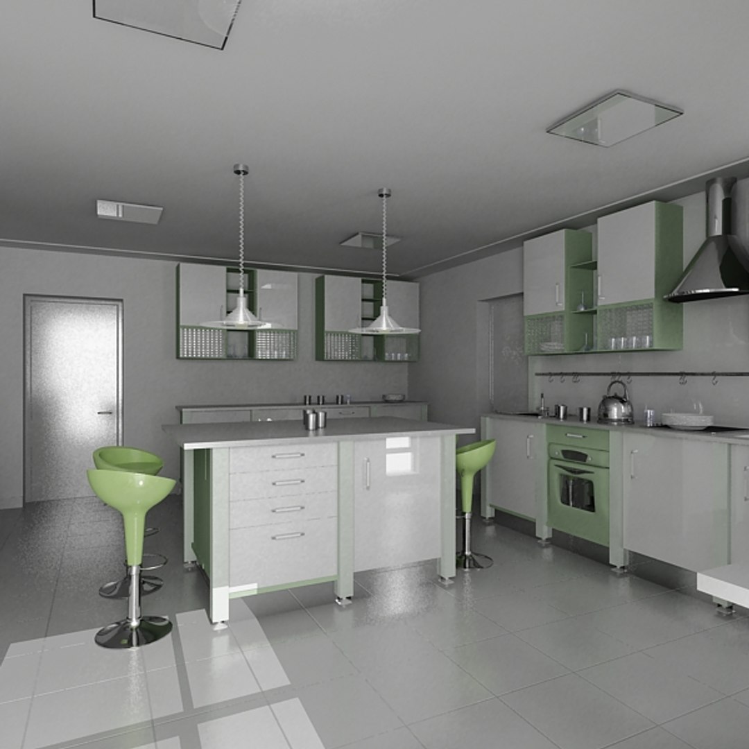 3d Kitchen Interior House Model
