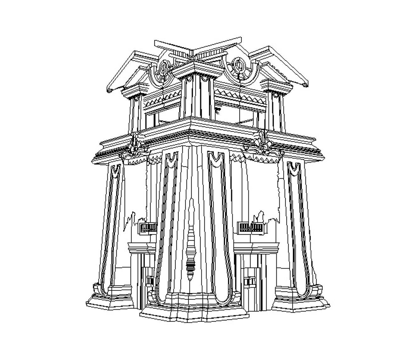 3d 3ds Tower Ancient Civilization