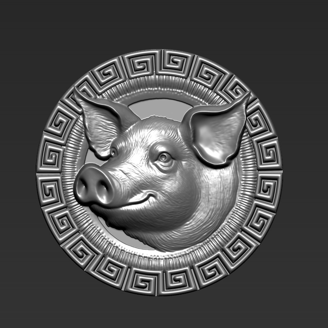 Pig Head Pendant 3D - TurboSquid 2435086