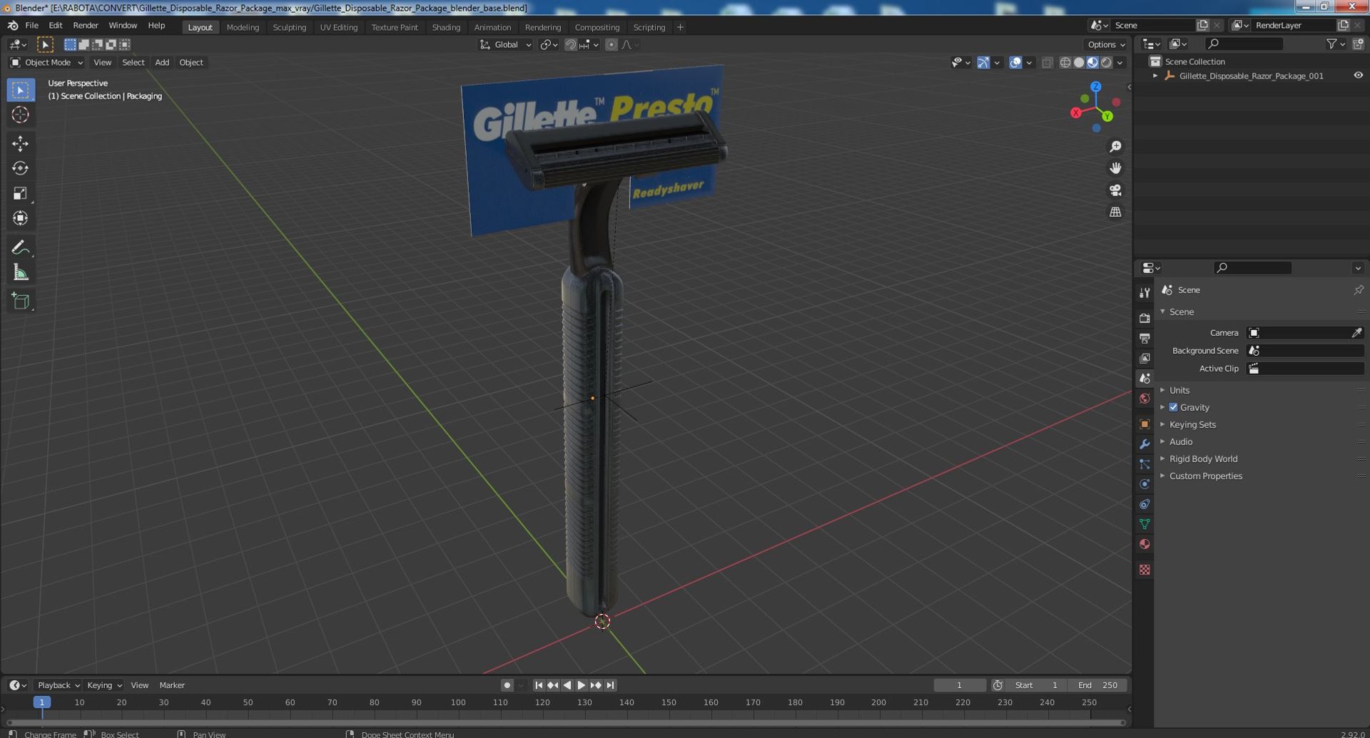 Gillette Disposable Razor Package 3D model - TurboSquid 1951706