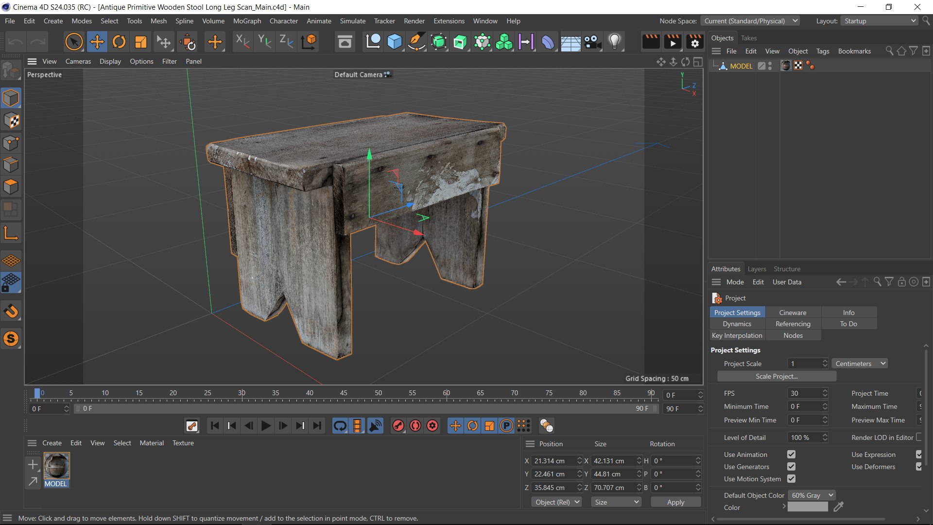 3D Antique Primitive Wooden Stool Long Leg Scan - TurboSquid 2125896