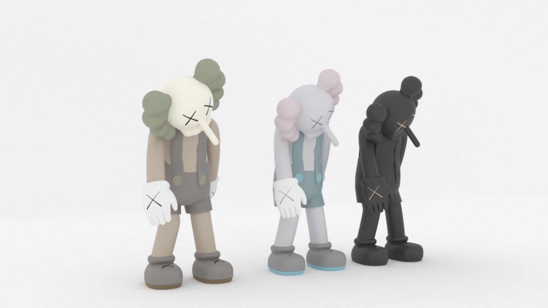 3D Model Kaws Facing Left Companion 3dPrint 3D Print Model CORONA VRAY ...