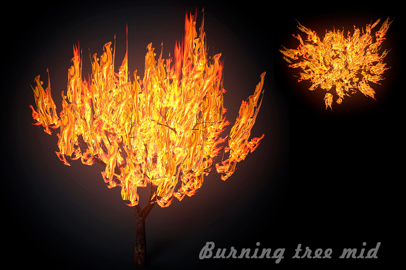 3D Burning Tree Forest - TurboSquid 1218478