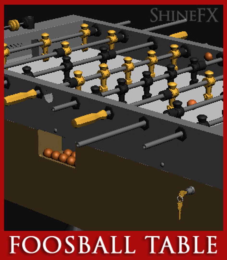 3d Model Realistic Foosball Table