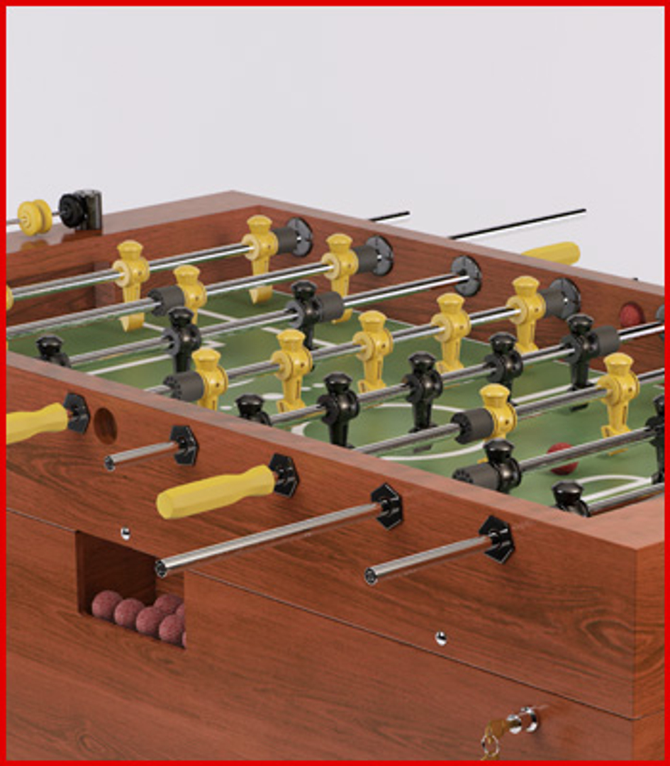 3d model realistic foosball table