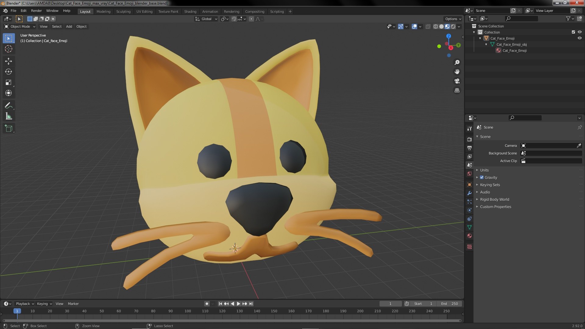 3D Cat Face Emoji model - TurboSquid 1870612
