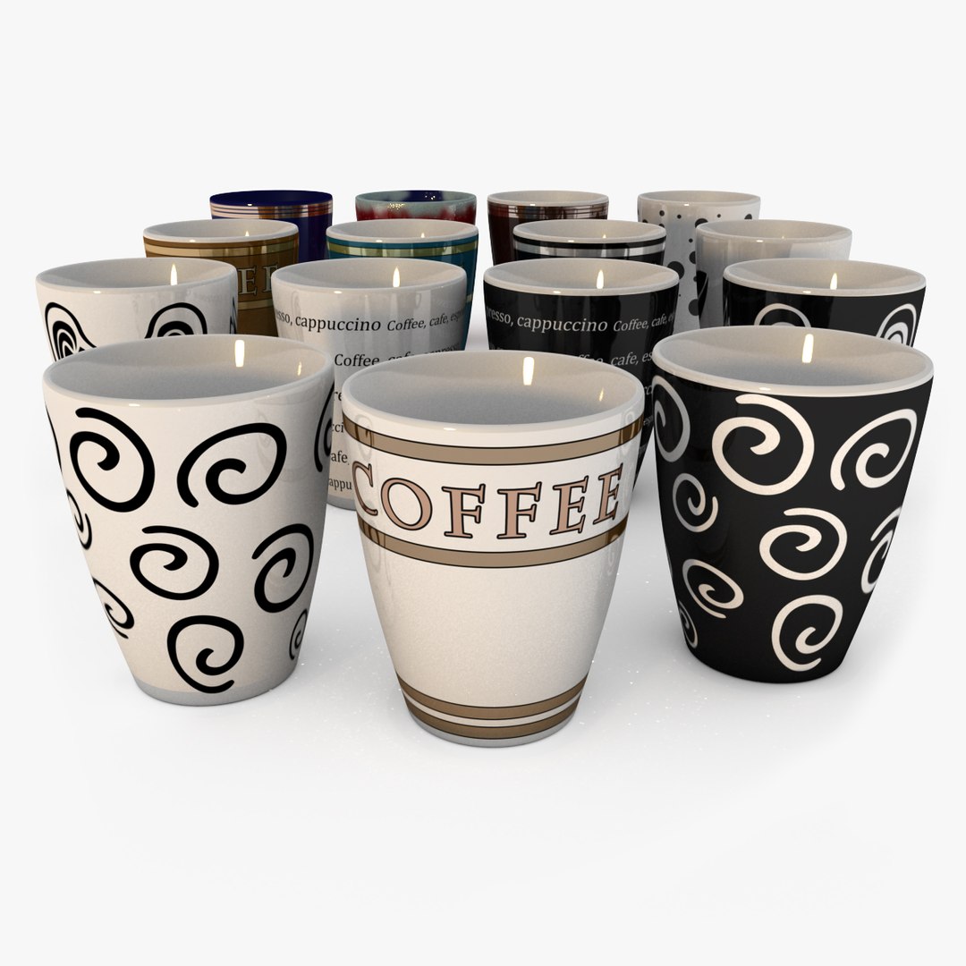 pack coffee cups 3d model