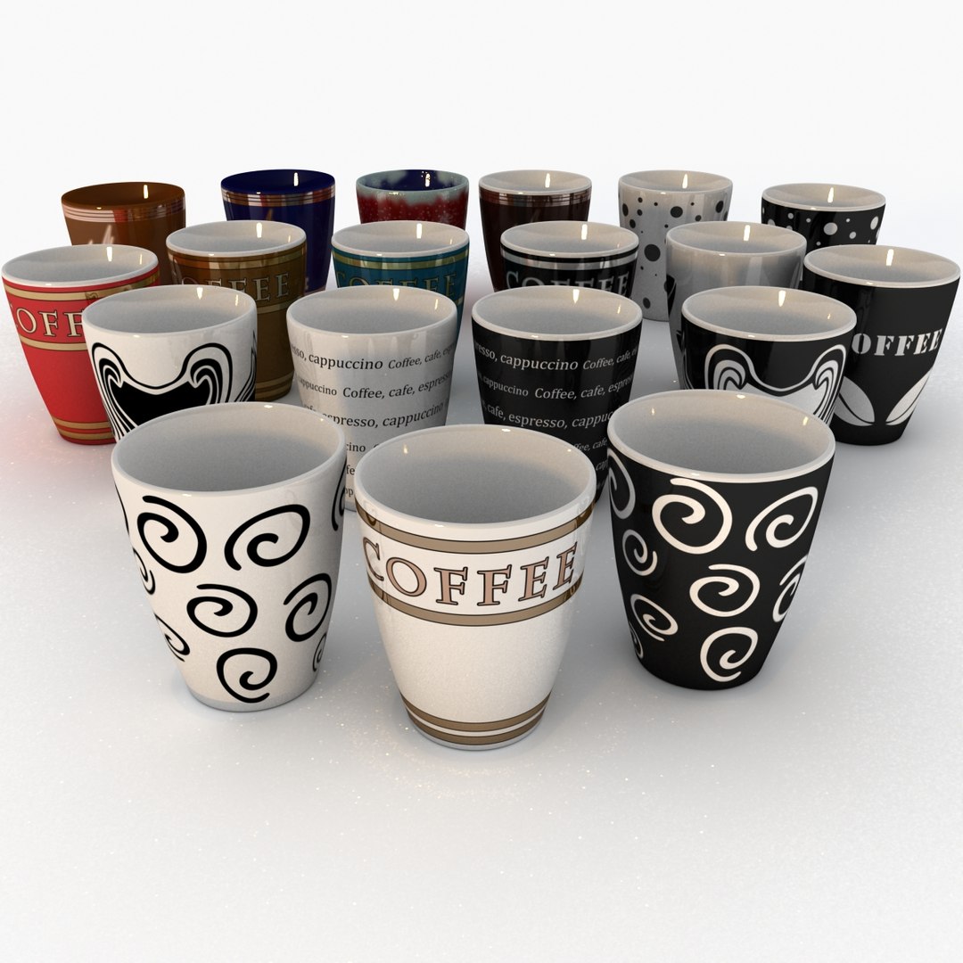 pack coffee cups 3d model