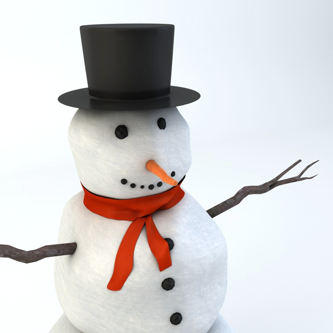 Realistic Snowman 3ds