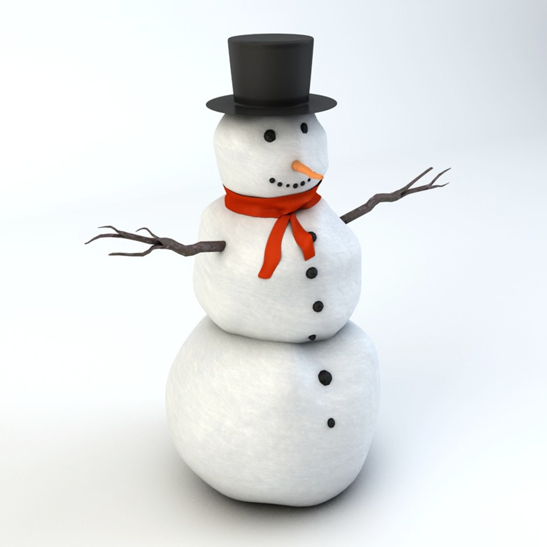 Realistic Snowman 3ds