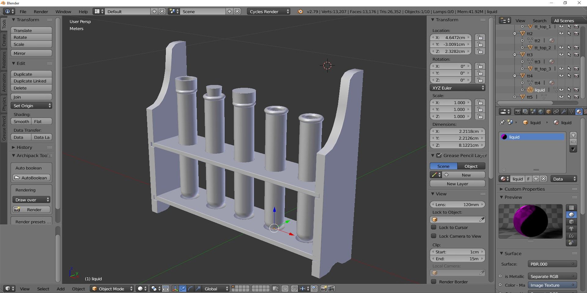 3d Model Test Tubes Rack
