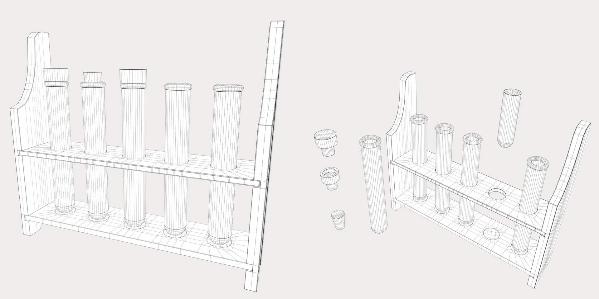 3d Model Test Tubes Rack