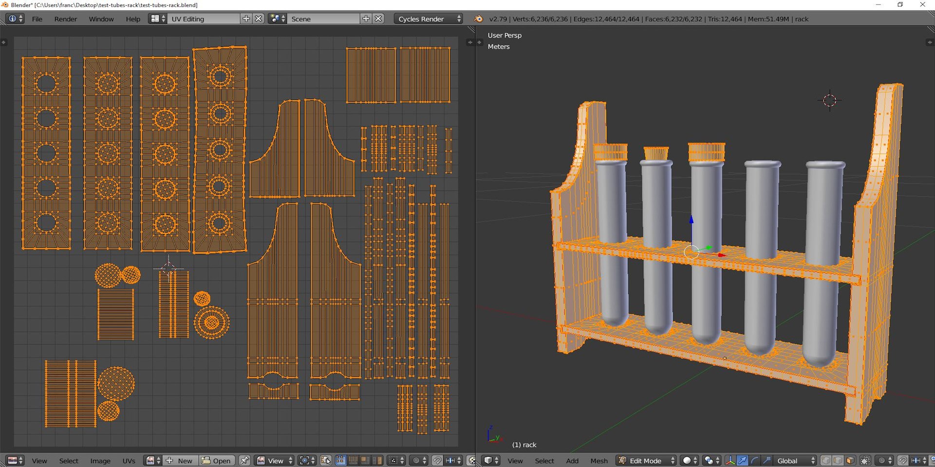3d Model Test Tubes Rack