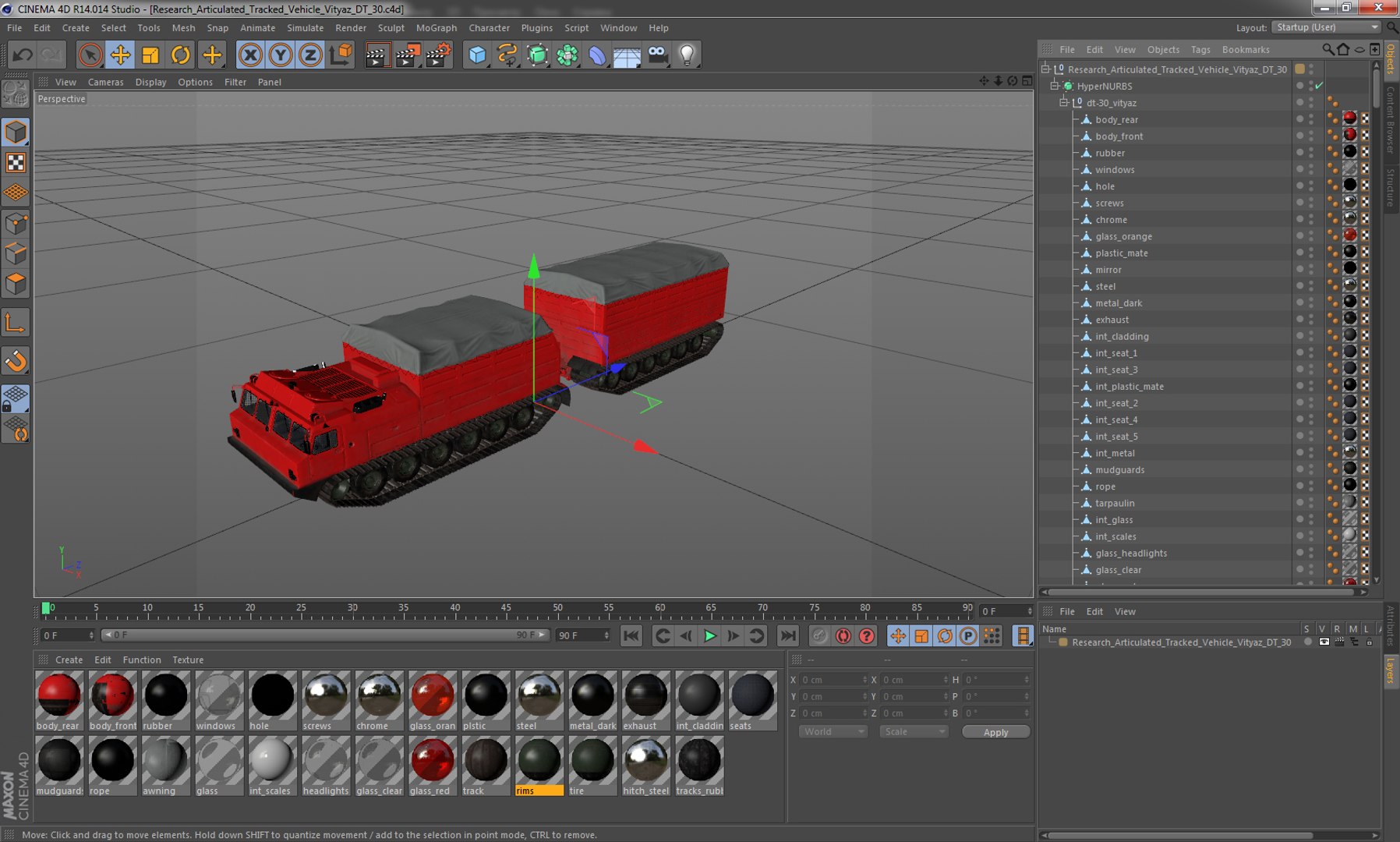 3D research articulated tracked vehicle - TurboSquid 1226652